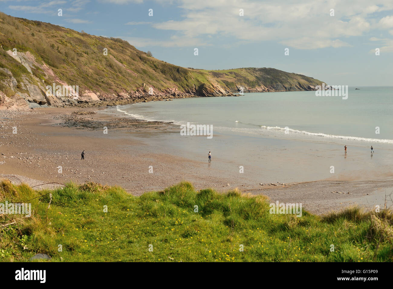 The beach at Man Sands, a secluded bay on the South Devon coast Stock ...