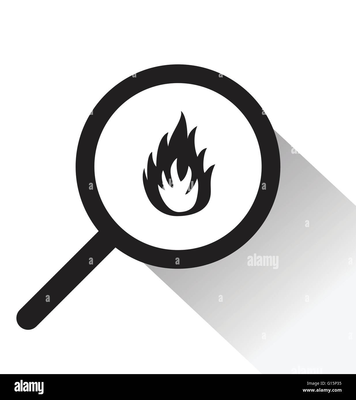 Fire magnifying glass Stock Vector Images - Alamy