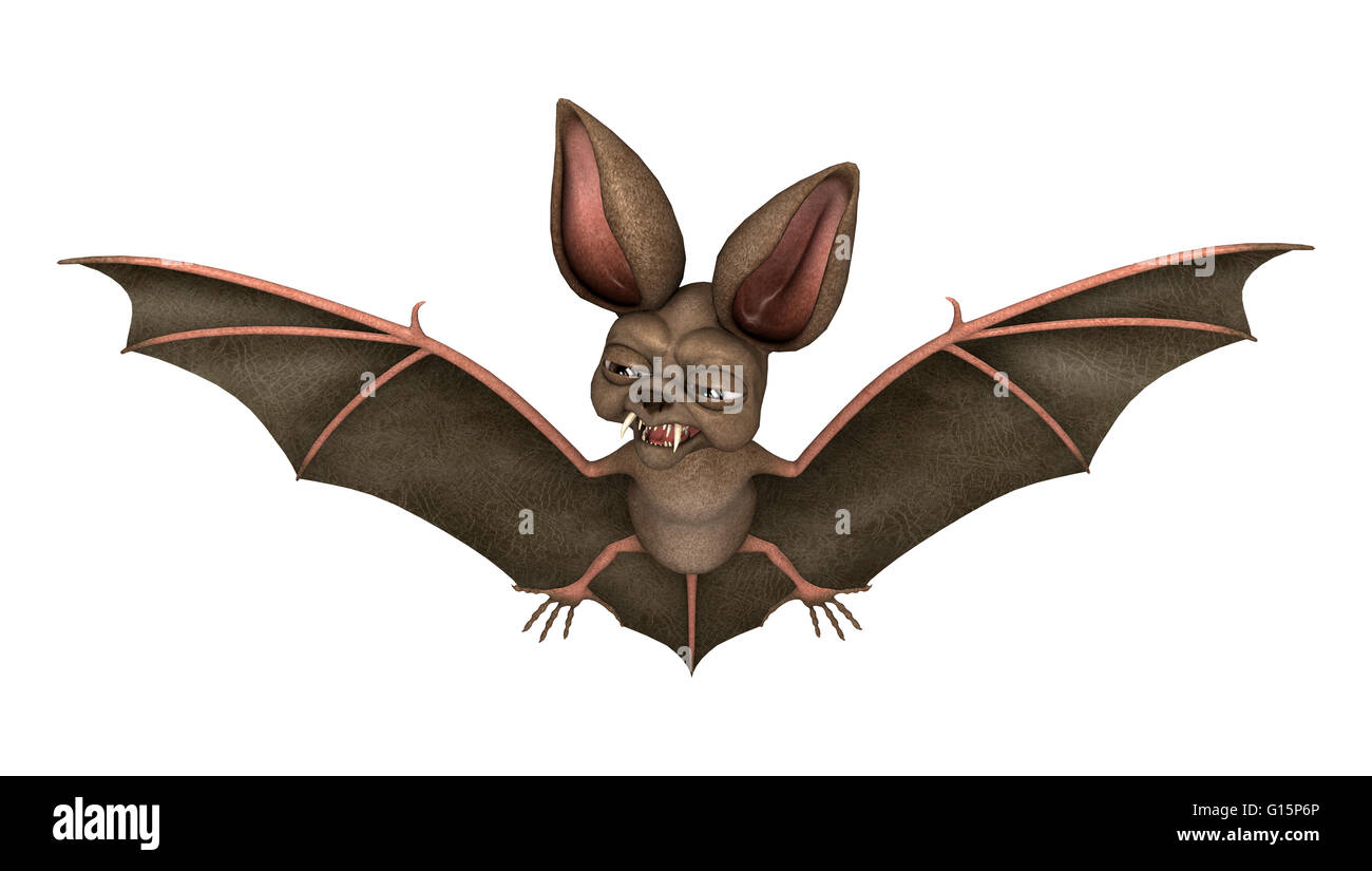 3D rendering of a bat isolated on white background Stock Photo - Alamy
