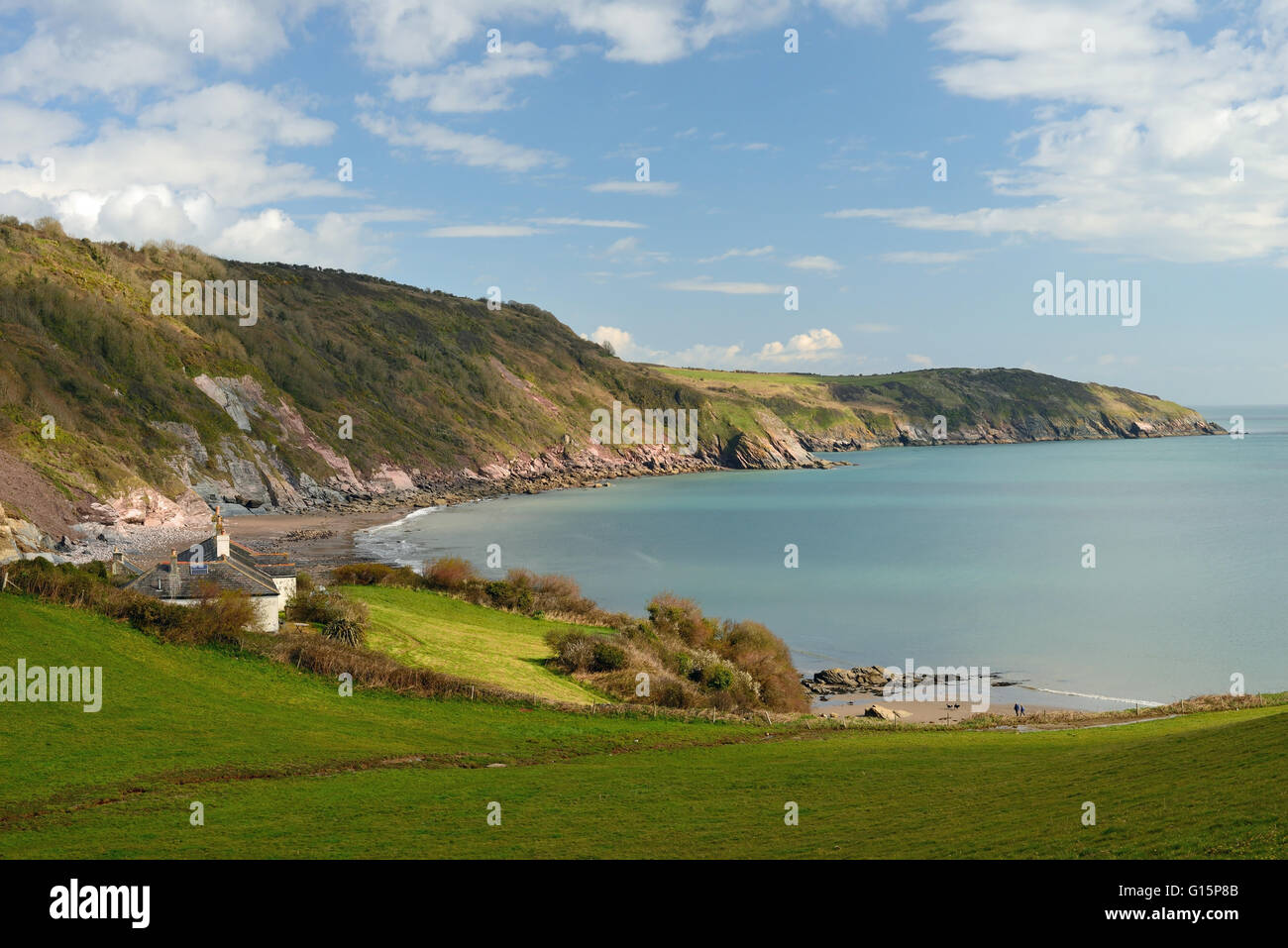 Former coastguard cottages at Man Sands, a secluded bay on the South ...