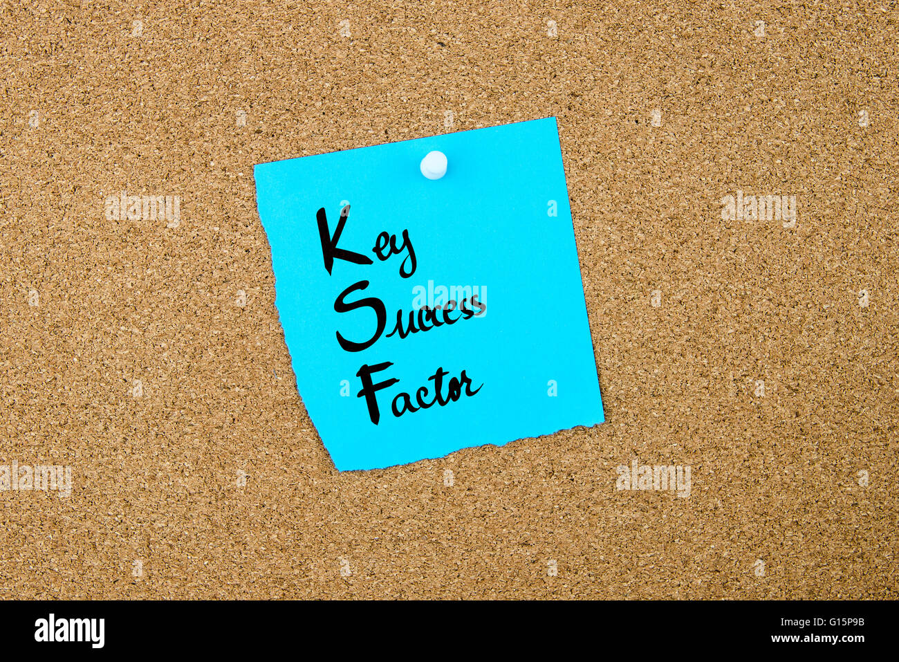 Business Acronym KSF as Key Success Factor written on blue paper note ...