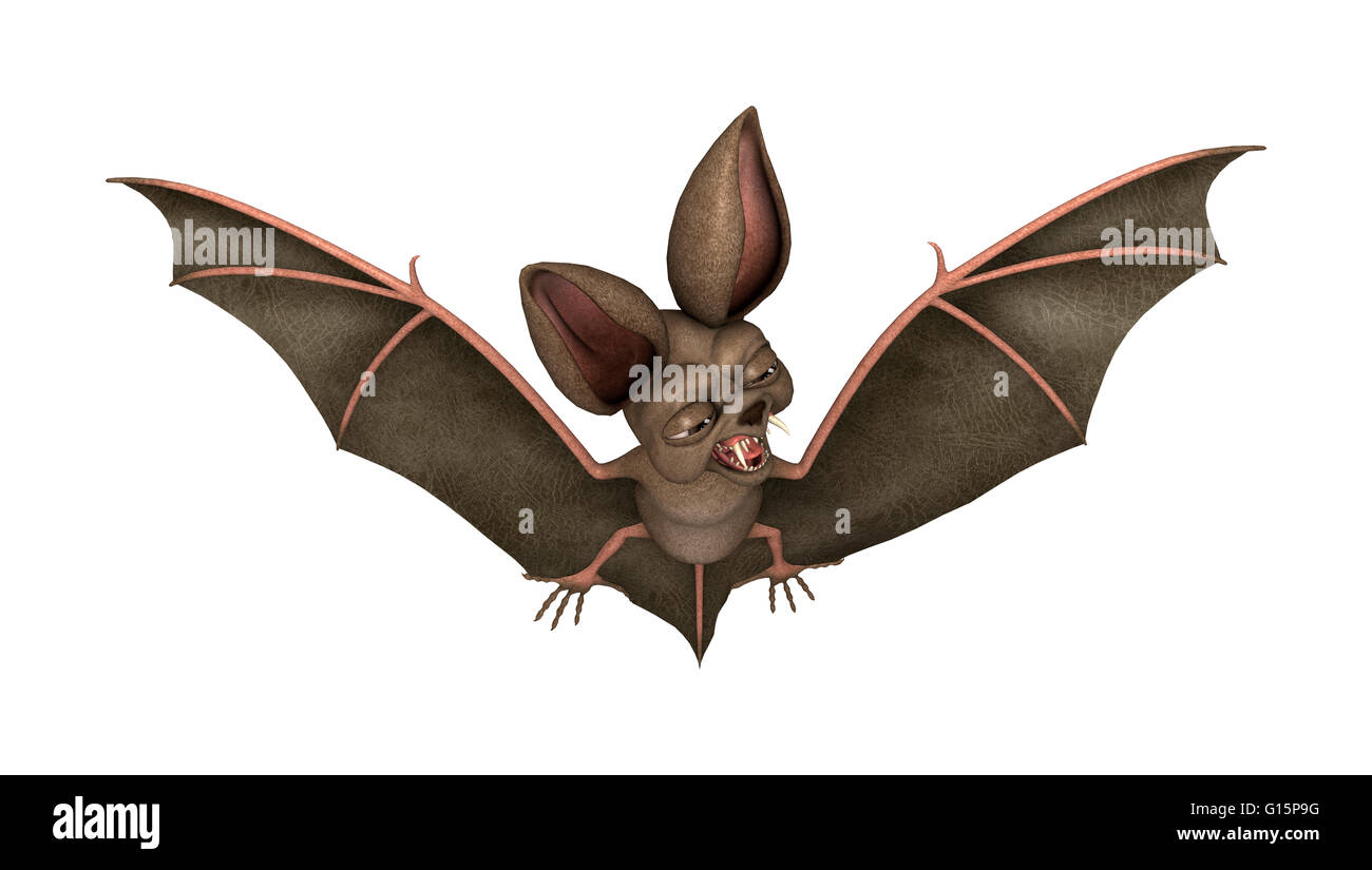 3D rendering of a bat isolated on white background Stock Photo - Alamy