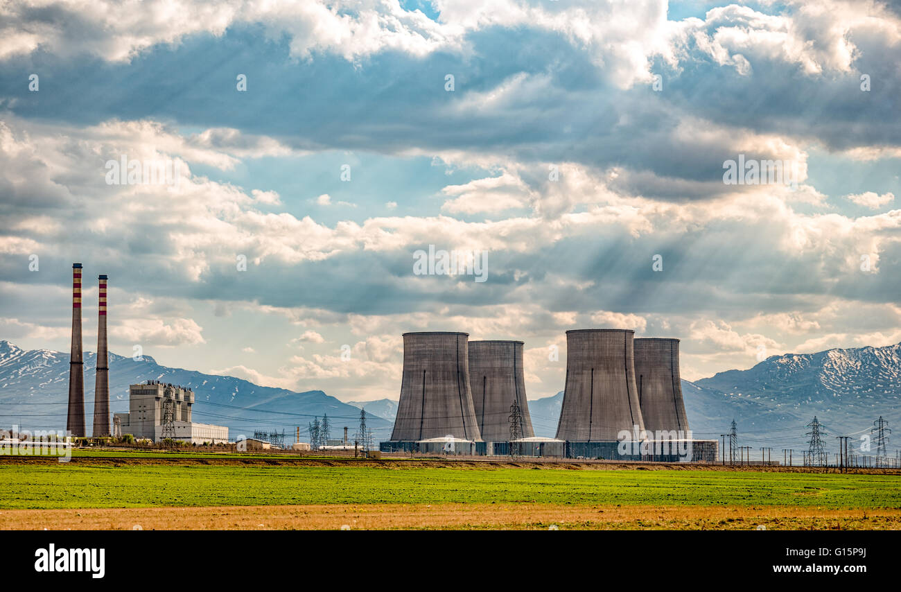 Cooling towers of nuclear power plant in Arak, Iran Stock Photo - Alamy
