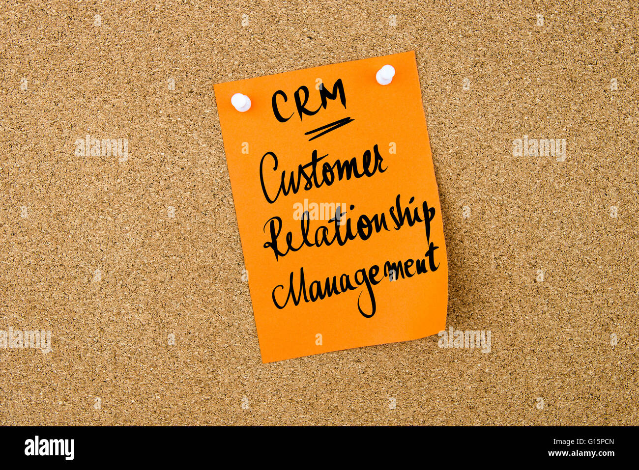Business Acronym CRM Customer Relationship Management written on yellow ...