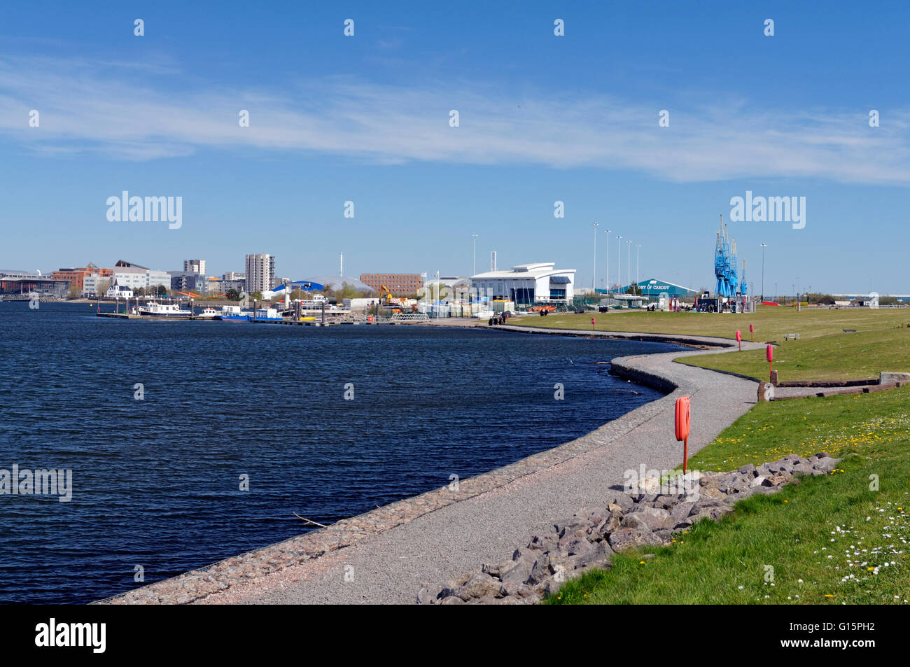 Cardiff Bay from the Barrage, Cardiff, South Wales, UK Stock Photo - Alamy
