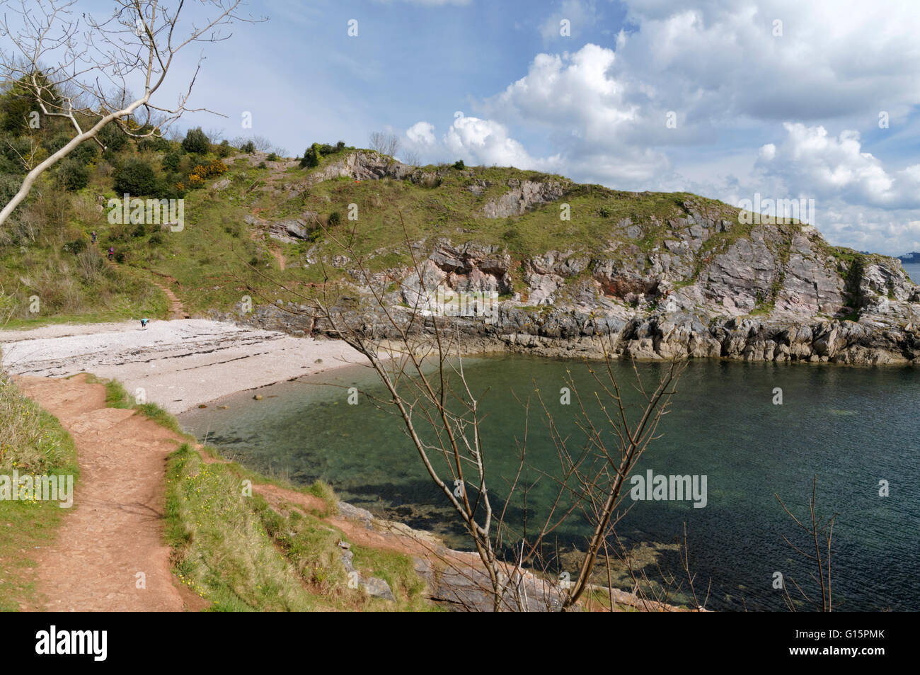 Churston Cove on the South West Coastal Path, Brixham, Devon, England ...