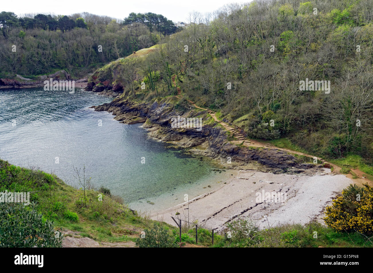 Churston Cove on the South West Coastal Path, Brixham, Devon, England ...