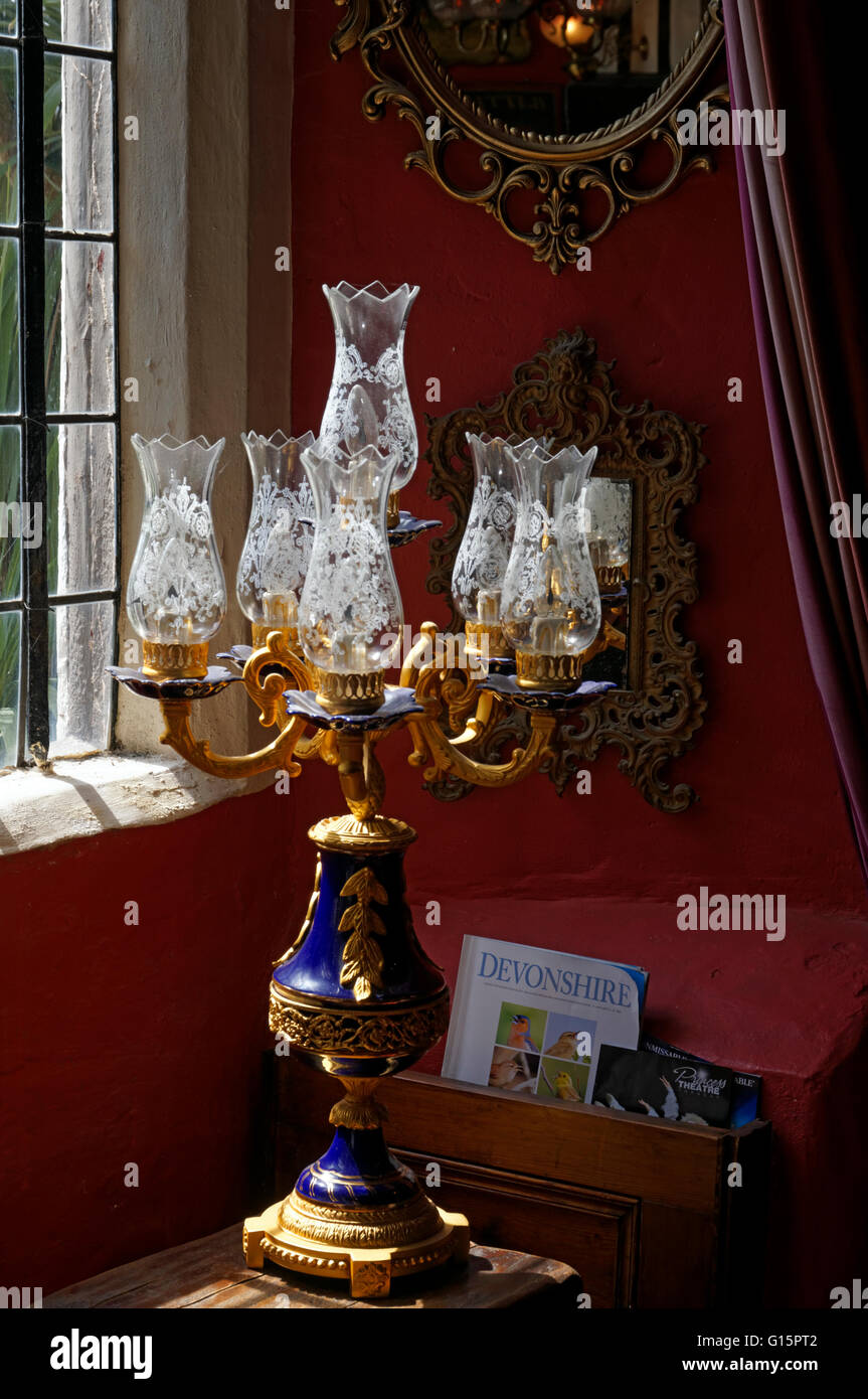 Ornamental lamp besides window, Churston Court Hotel, Churston Ferrers ...