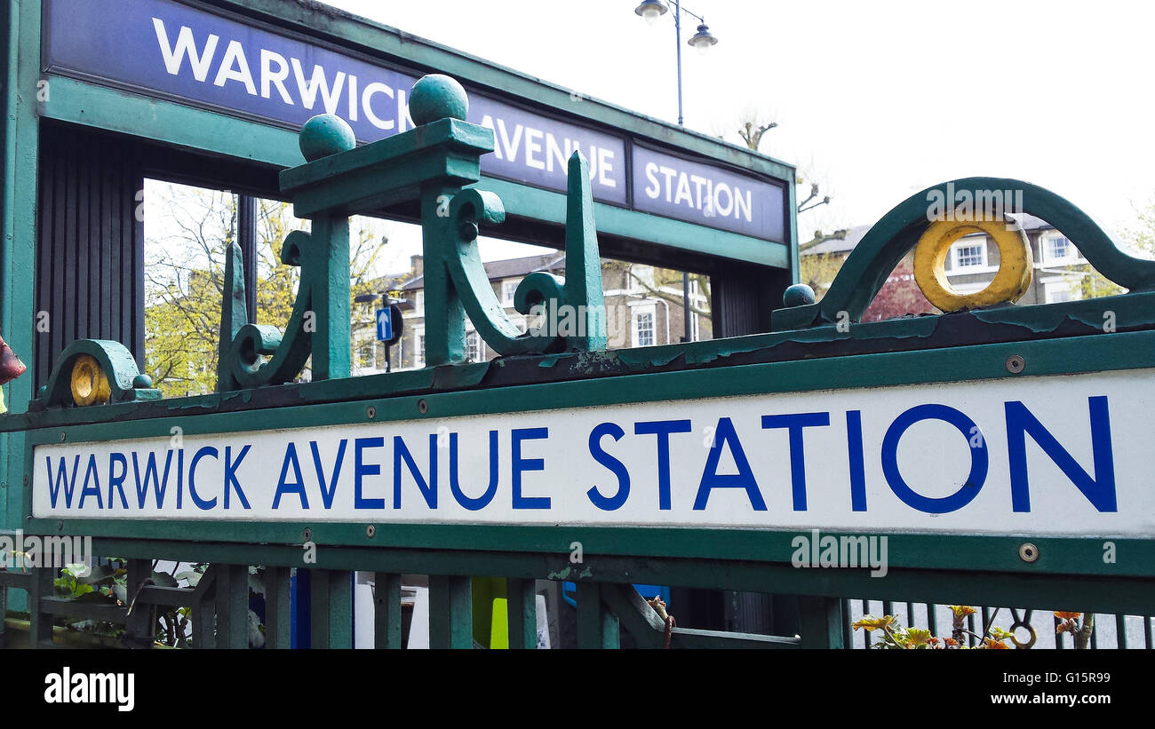 Entrance to Warwick Avenue tube station, London, England, United ...