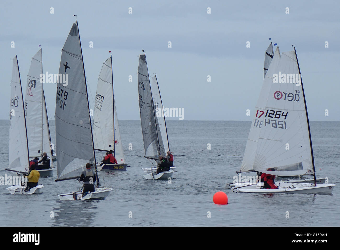 Start of sailing dinghy race, North Berwick Stock Photo - Alamy