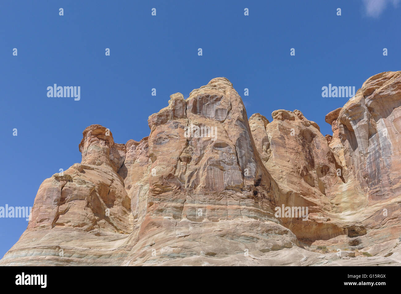 rocky formation against blue sky in Utah Stock Photo - Alamy