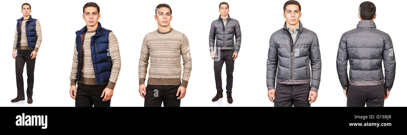 Young man in fashion concept isolated on white Stock Photo - Alamy