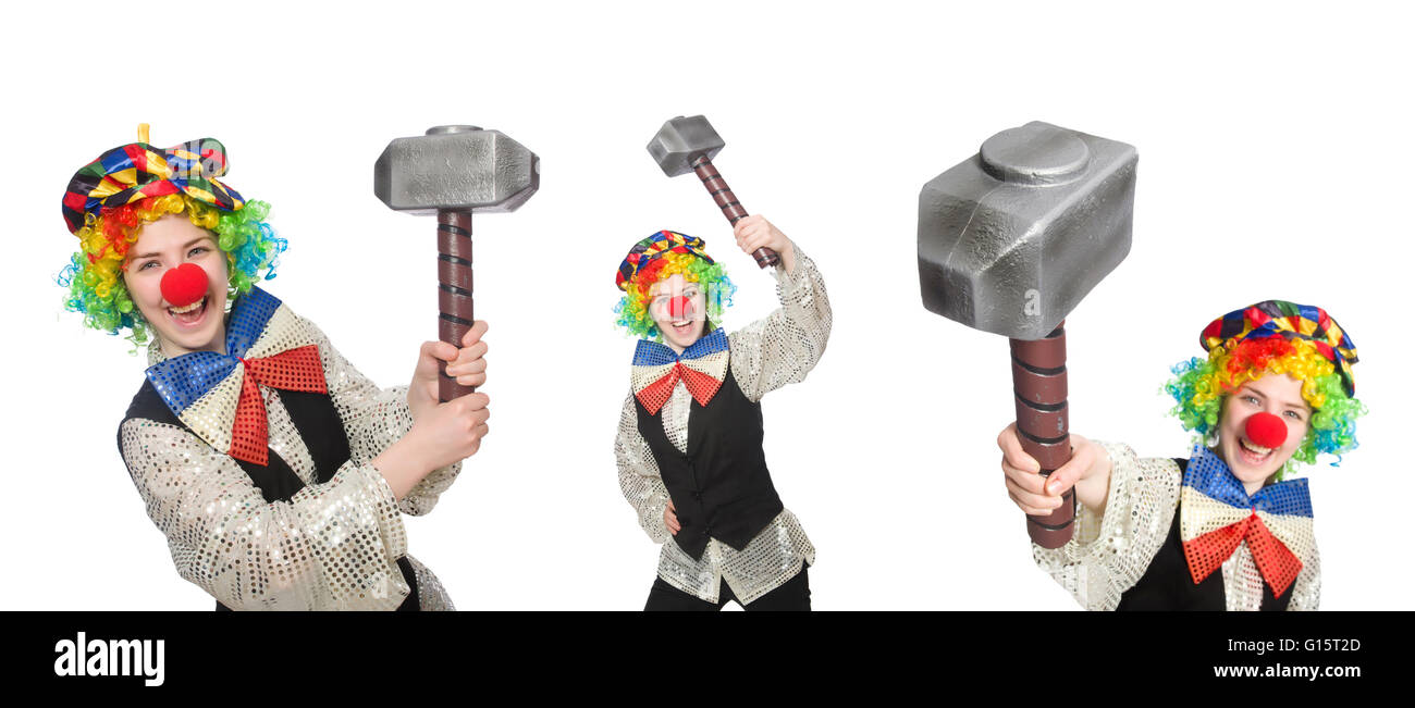Clown in various poses isolated on white Stock Photo - Alamy