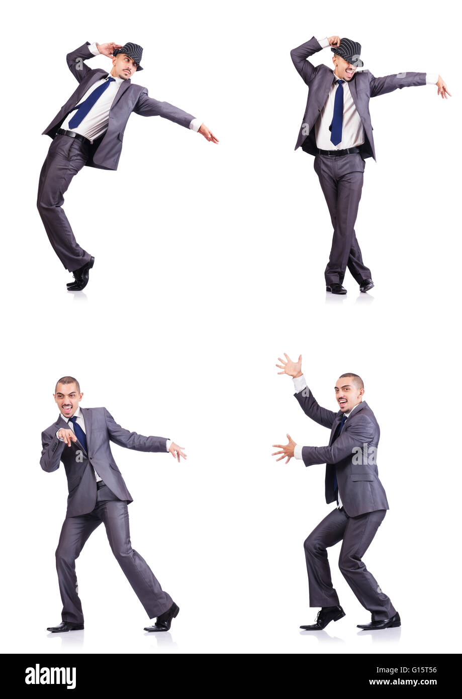 Dancing businessman isolated on white Stock Photo - Alamy