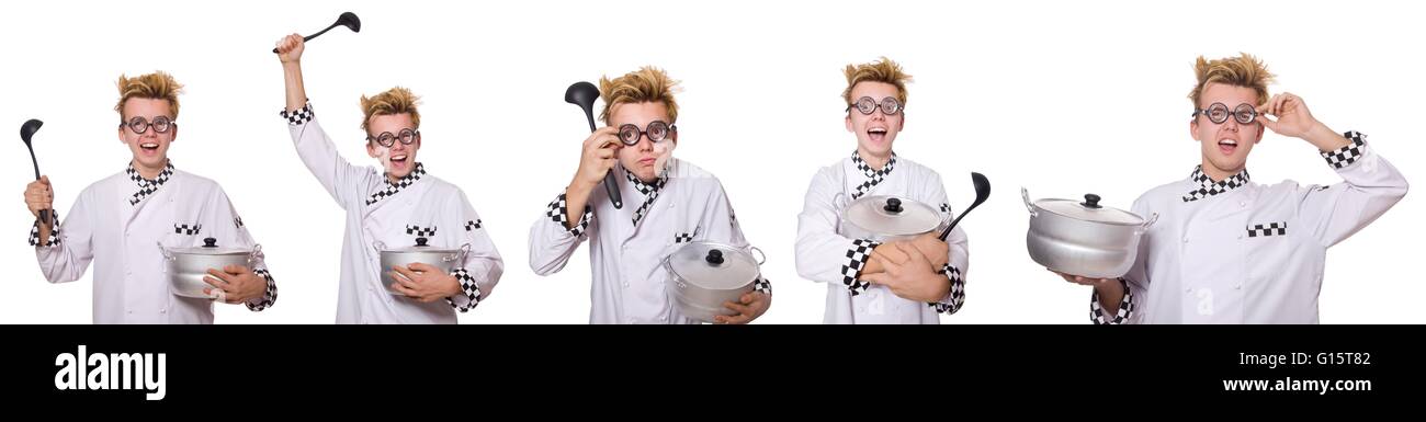 Set of photos with funny cook Stock Photo - Alamy