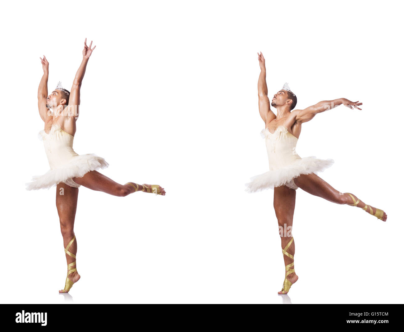 Man in ballet tutu isolated on white Stock Photo - Alamy
