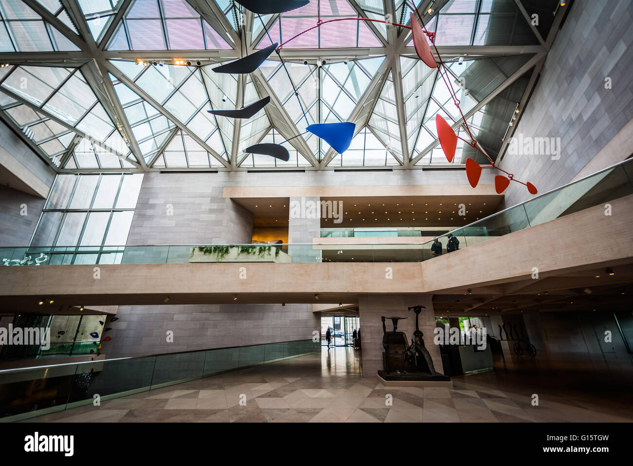 The interior of the East Building at the National Gallery of Art, in ...