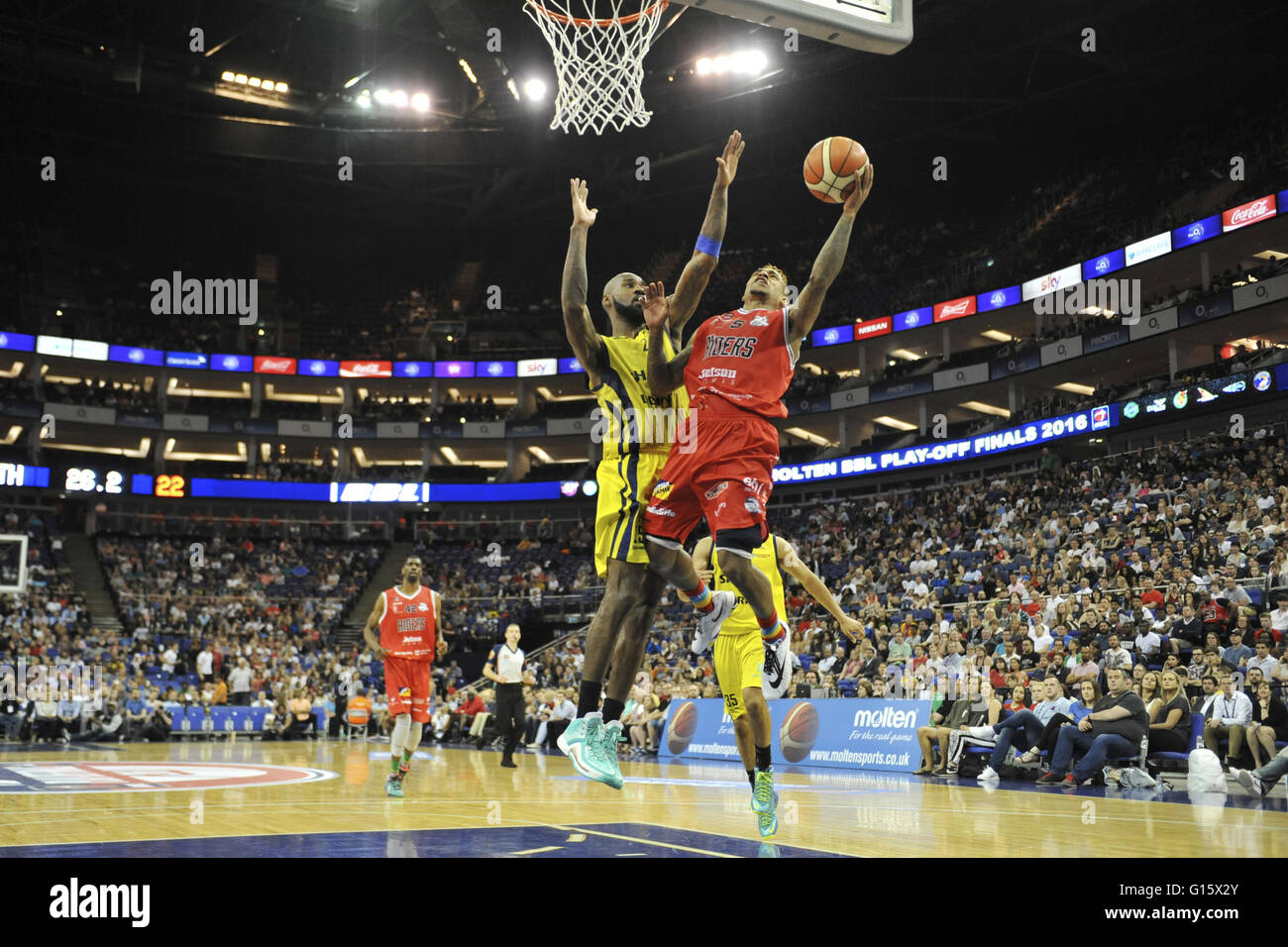 London, UK. 08th May, 2016. Neil Watson (Guard, Leicester Riders) about ...