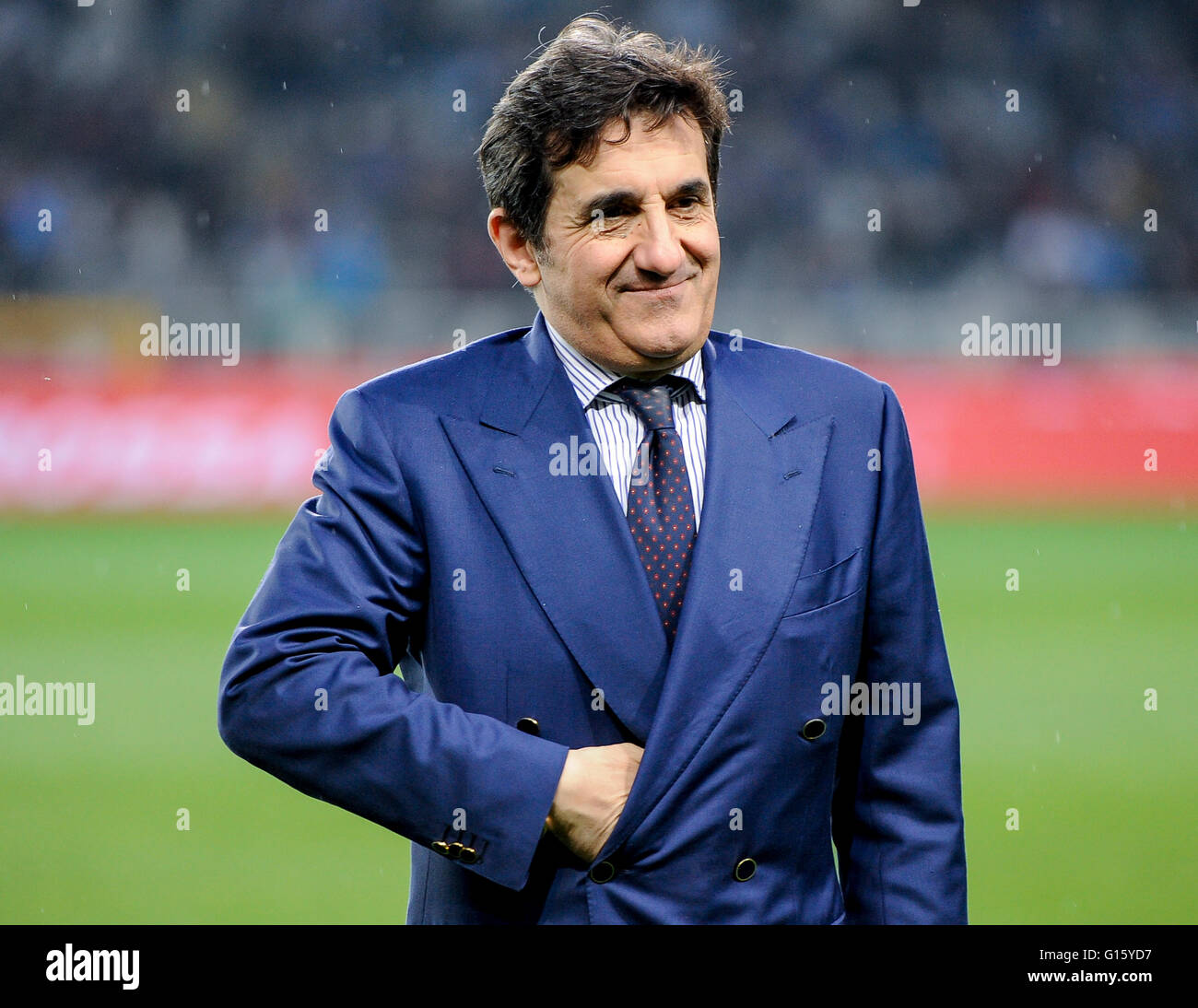 Turin, Italy. 8 may, 2016: Urbano Cairo looks on during the Serie A ...