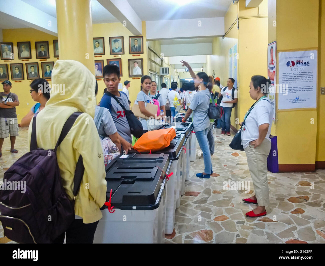 Philippines. 09th May, 2016. Results from the barangay voting precincts ...