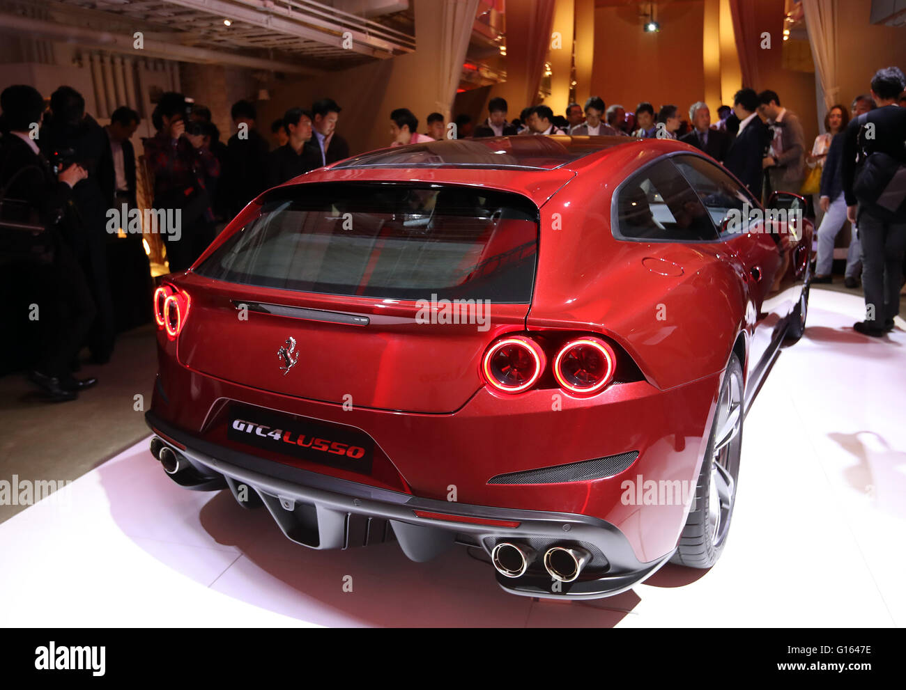 Tokyo, Japan. 10th May, 2016. Italian sports car maker Ferrari unveils ...