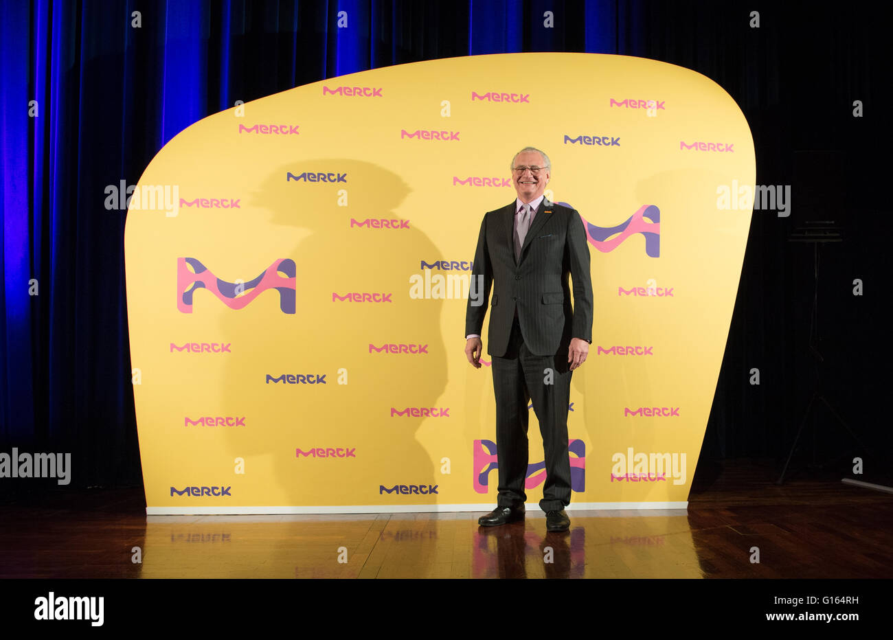 Designated Merck KGaA CEO Stefan Oschmann poses in front of a backdrop ...