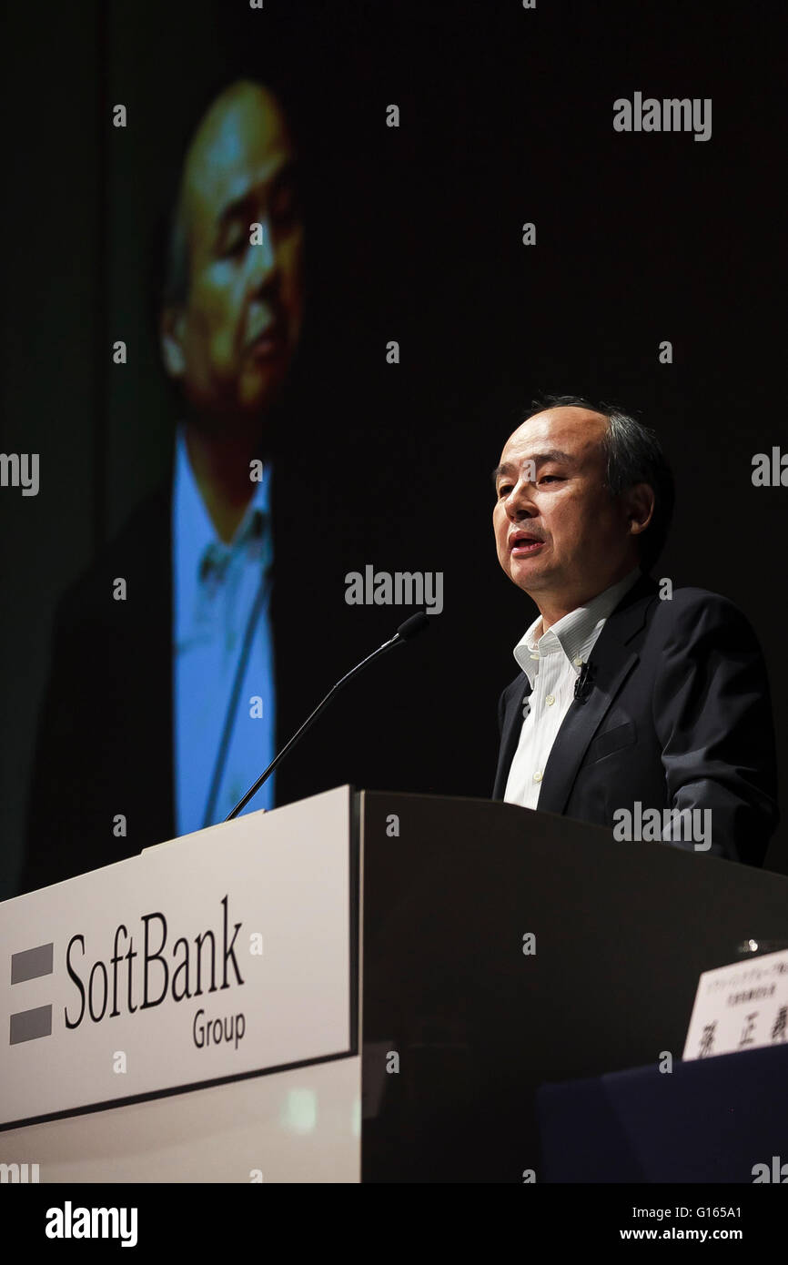 Tokyo, Japan. 10th May, 2016. SoftBank Chairman and CEO Masayoshi Son ...