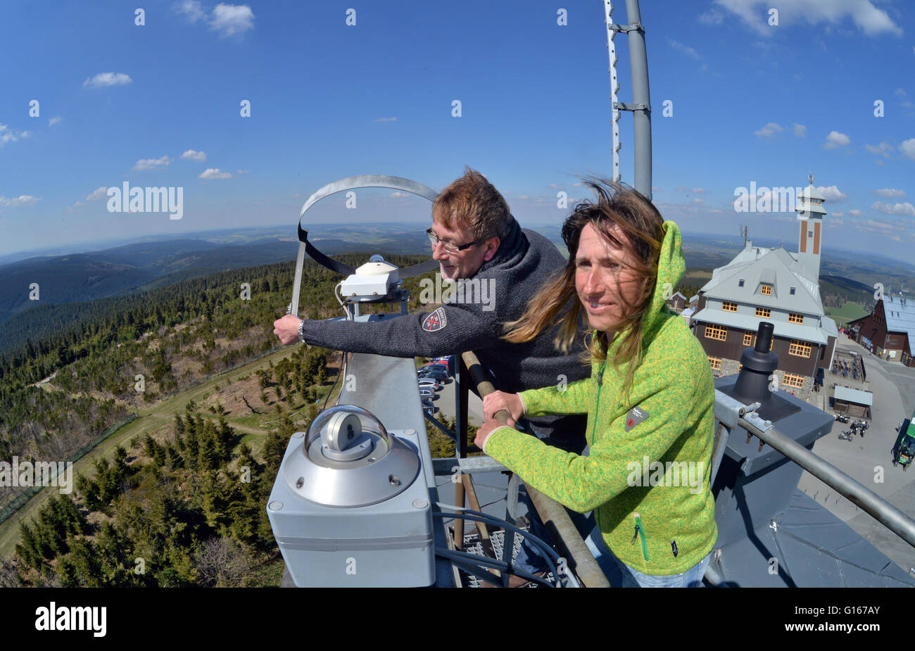 Oberwiesenthal, Germany. 9th May, 2016. Sabine Liebmann and Matthias ...