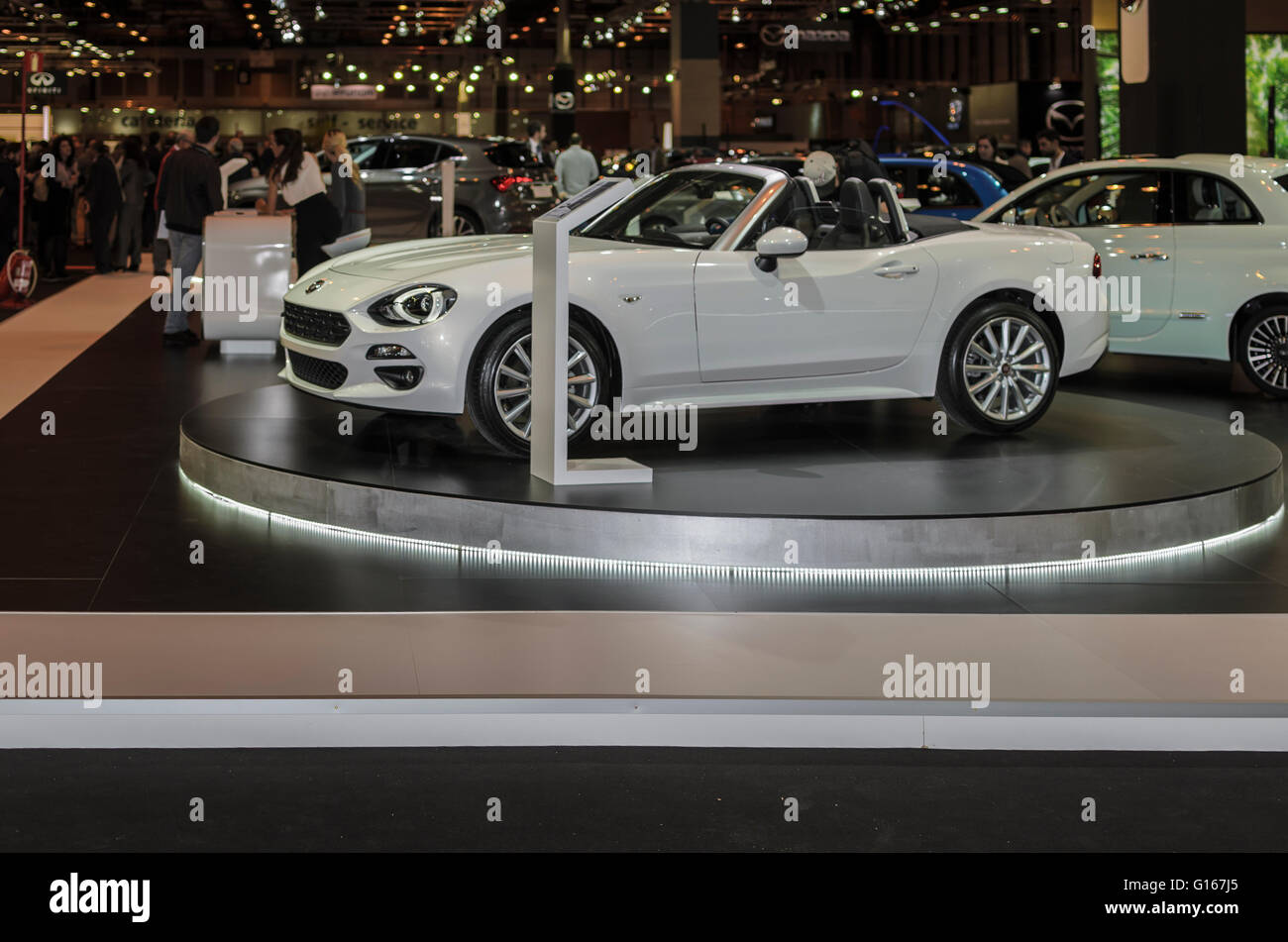 Madrid, Spain, 10th May 2016. A white car view in the Inauguration of ...