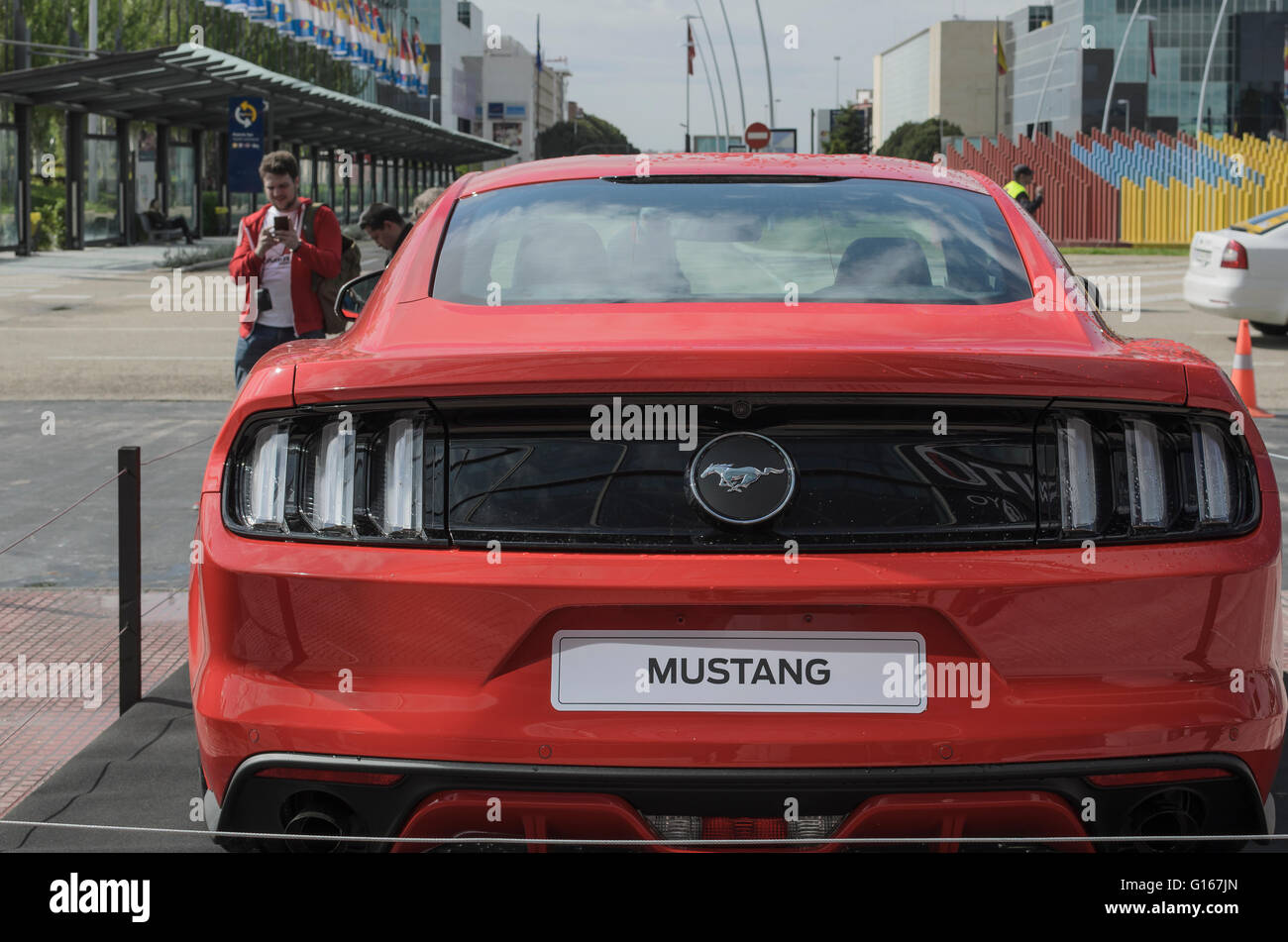 Madrid, Spain, 10th May 2016. A red car view in the Inauguration of ...