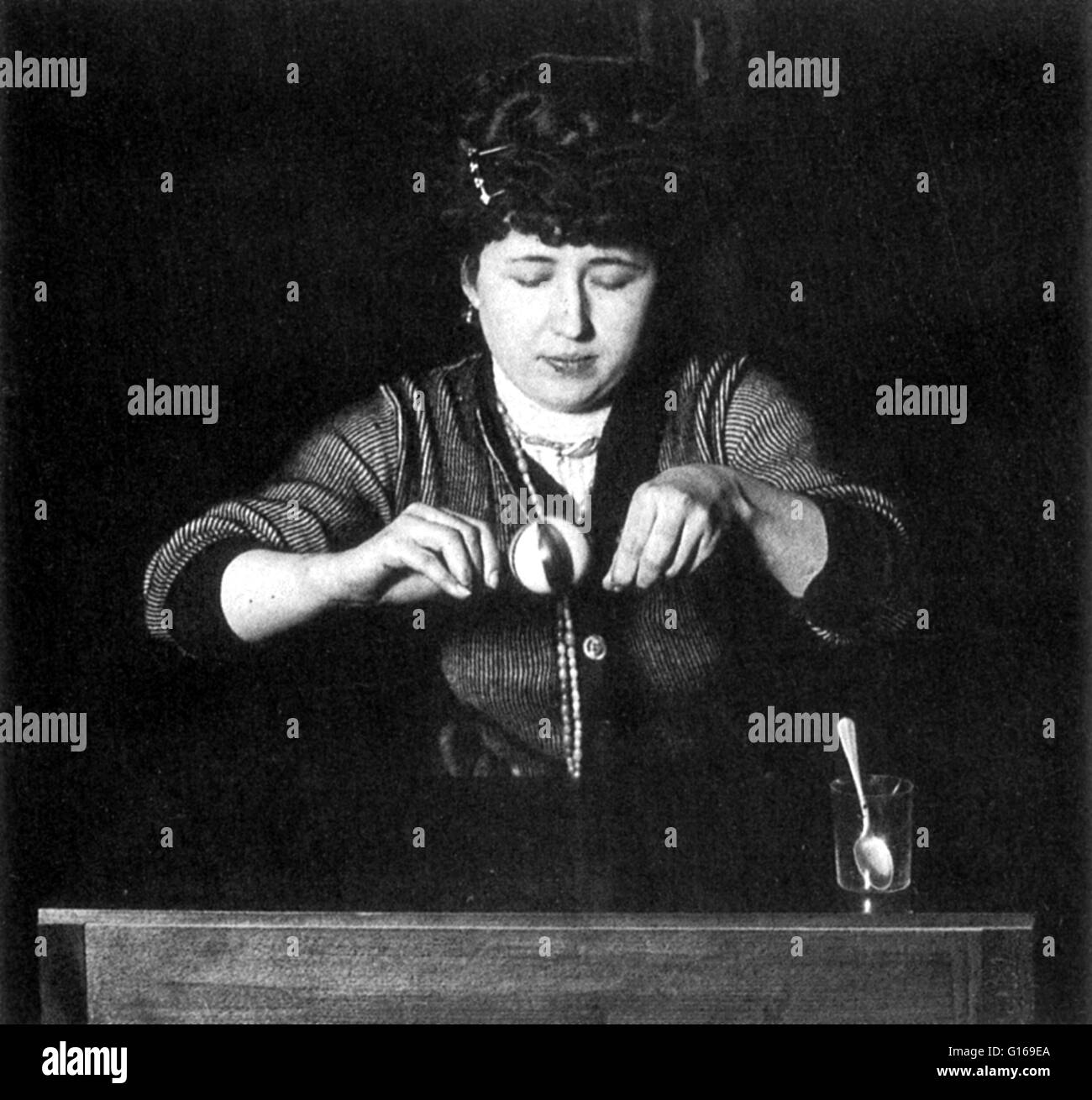 Tomczyk levitating a rubber ball. Stanislawa Tomczyk was a Polish ...