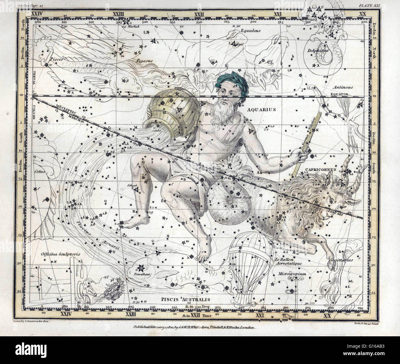 Aquarius constellation map hi-res stock photography and images - Alamy