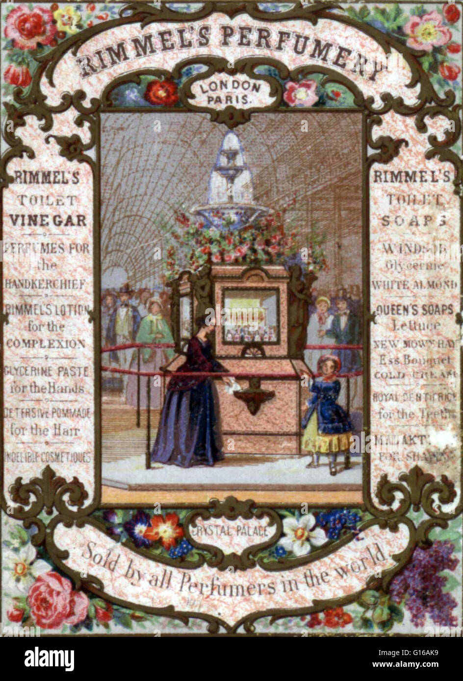 A fountain of perfumes, designed by Rimmel, for the Pavilion entrance ...