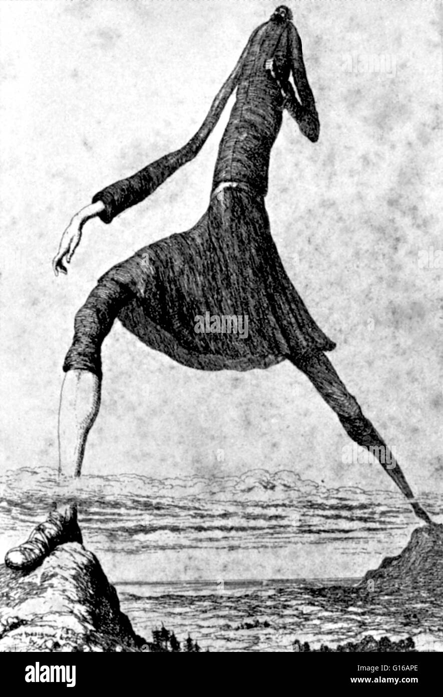 George Cruikshank's illustration of the Giant Bolster striding from St ...