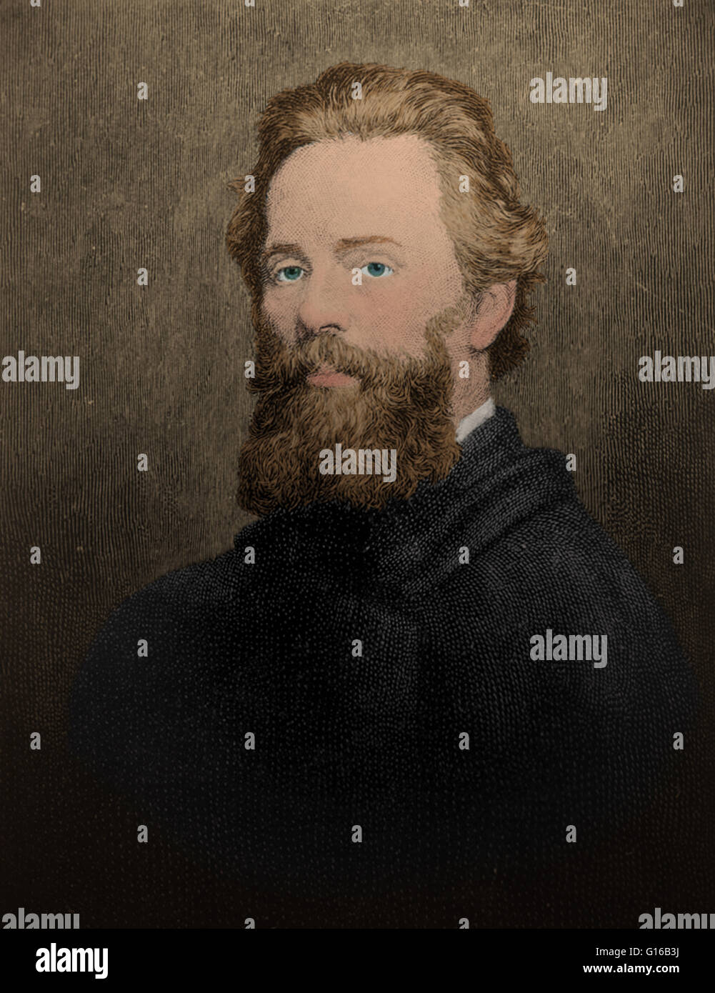 Portrait of Herman Melville (1819-1891), American novelist, short story ...