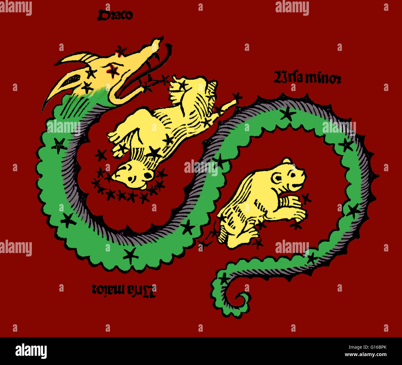 Color enhancement of Draco, a constellation in the far northern sky ...