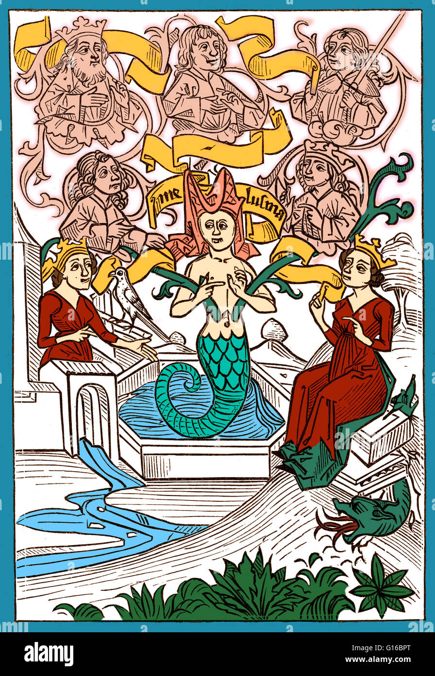 Color enhancement of Melusine, a figure of European legends and ...