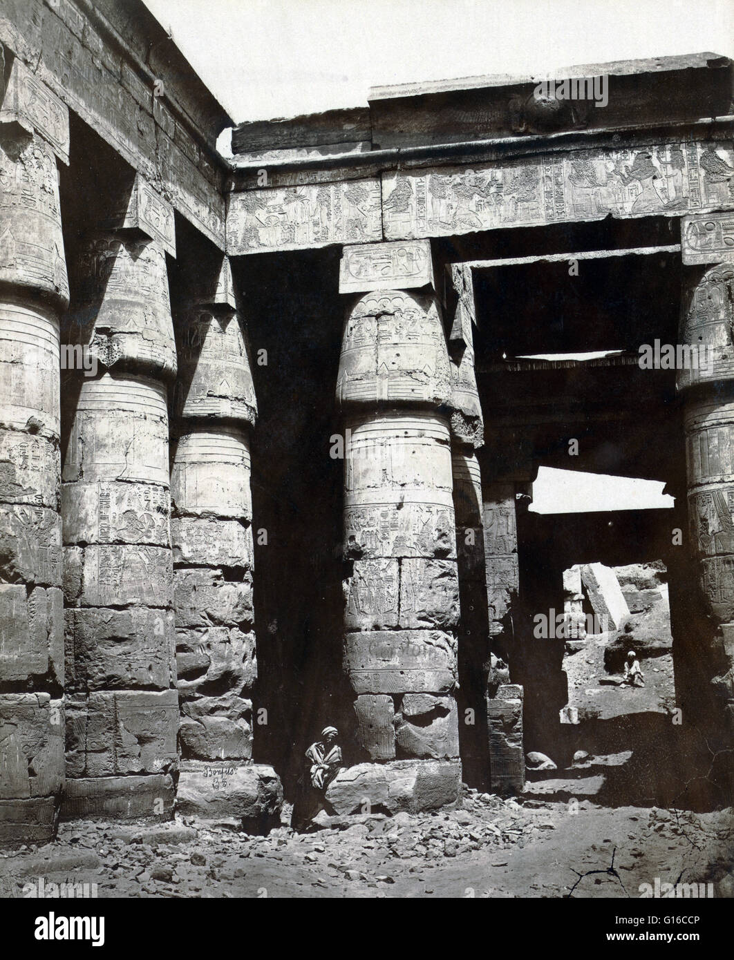 Interior of the Temple of Ramses IV in Thebes, photographed by Maison ...