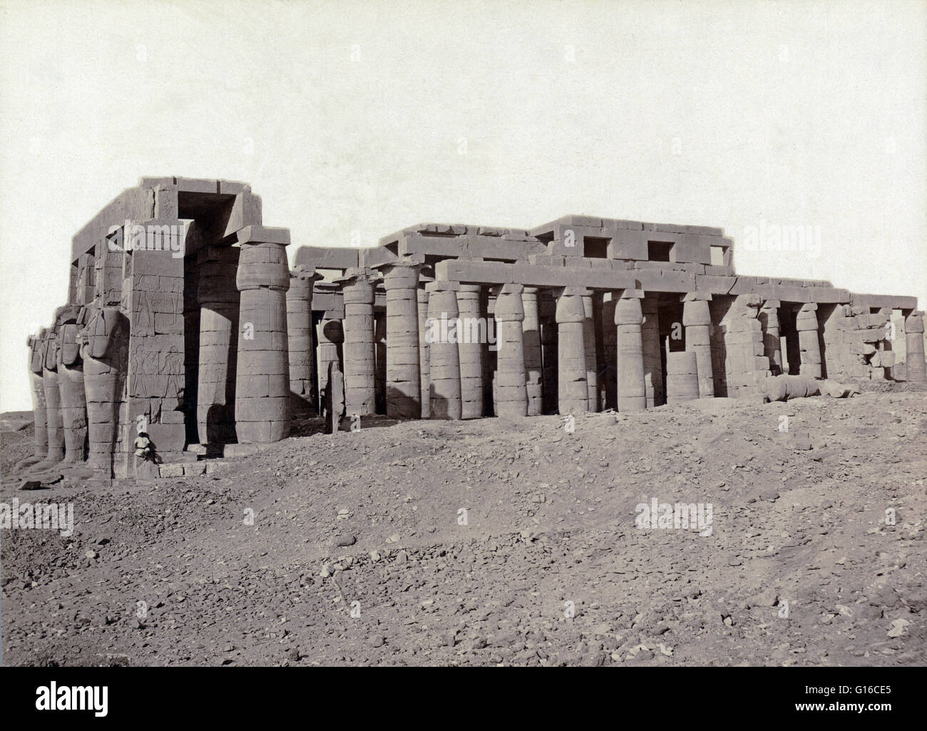 Remains of temple of Ramses II, photographed by Maison Bonfils, circa ...
