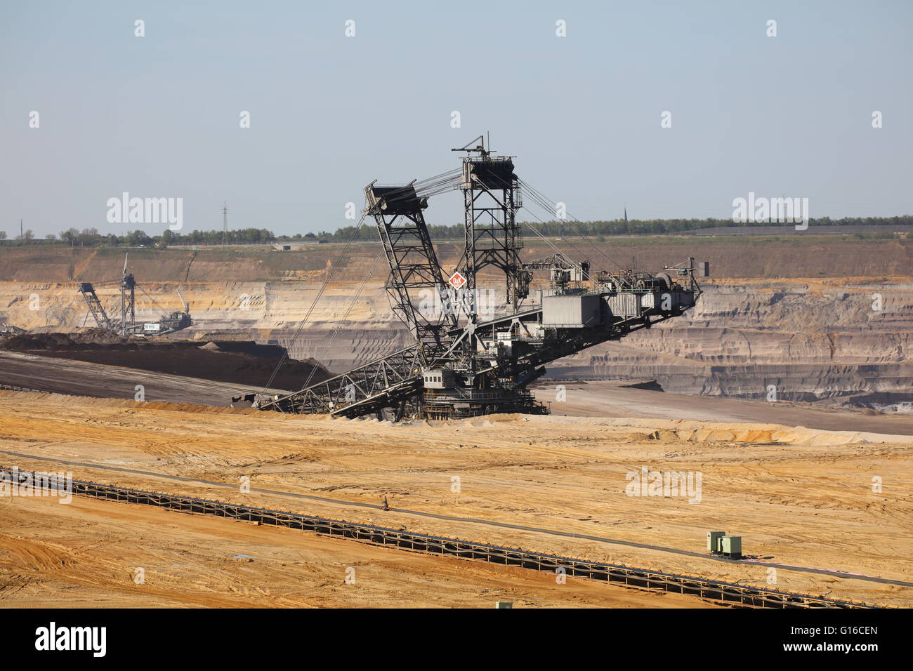 Bucket wheel excavator in open pit mine Garzweiler II in Germany Stock ...
