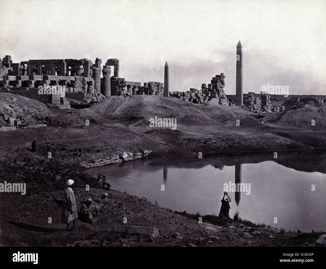 Entitled: "Ruins of the Great Hall and two obelisks. Carnac." The Great ...