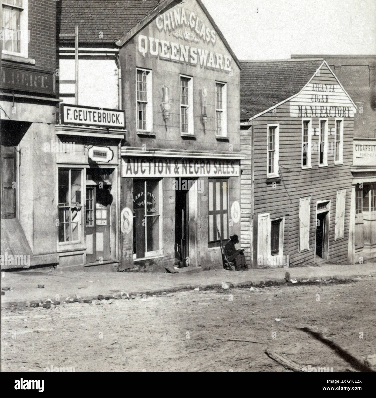 Entitled: "The slave market, Atlanta, Georgia" cropped stereograph ...