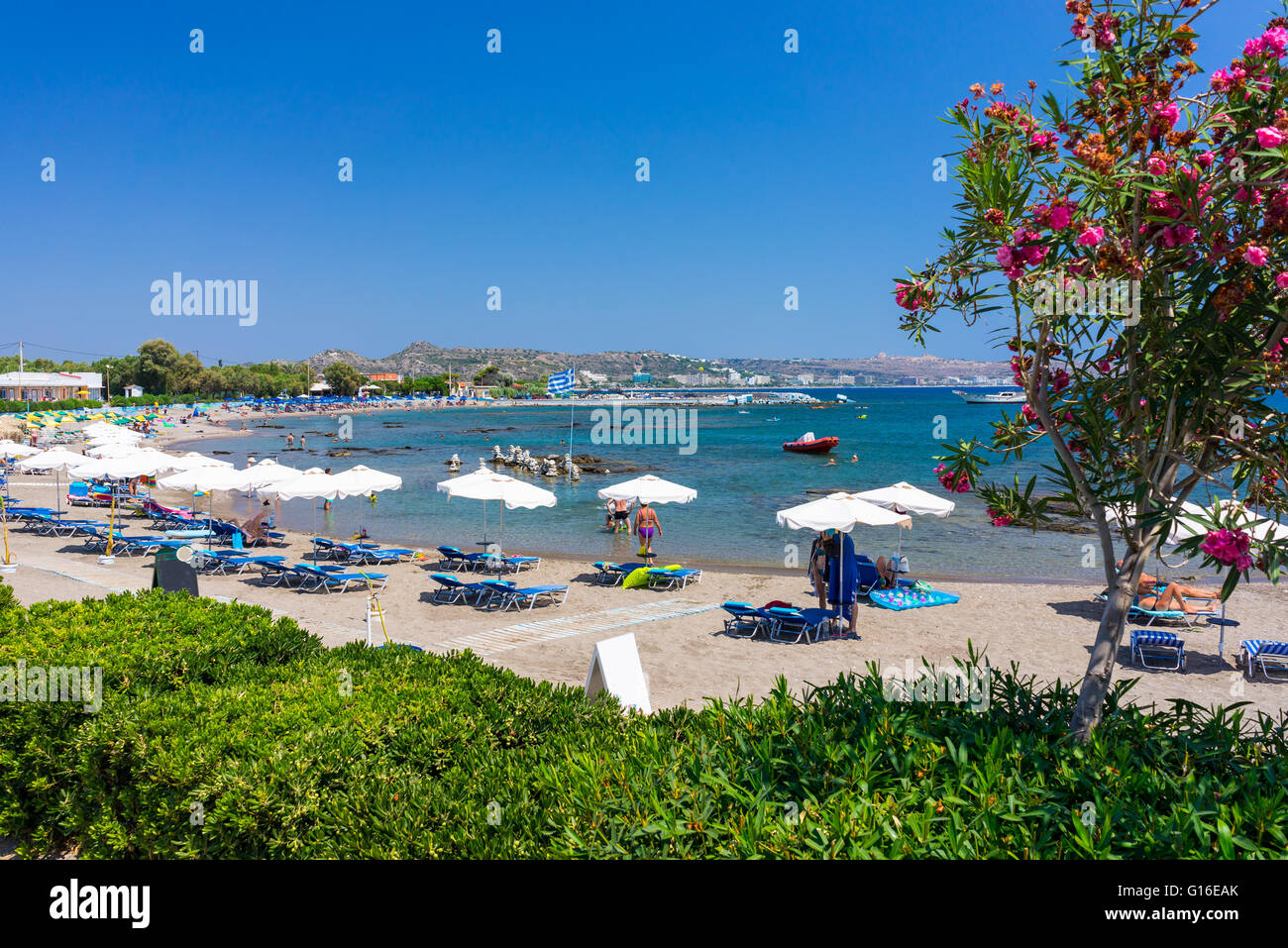Overlooking Kathara Beach Faliraki Rhodes Dodecanese Greece Europe ...