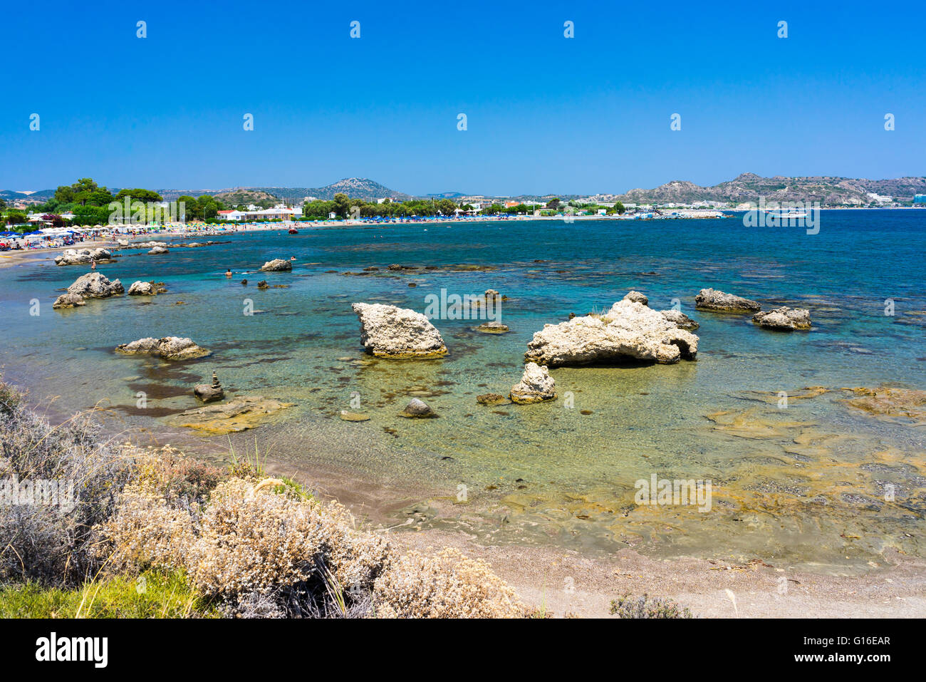 Kathara Beach Faliraki Rhodes Dodecanese Greece Europe Stock Photo - Alamy