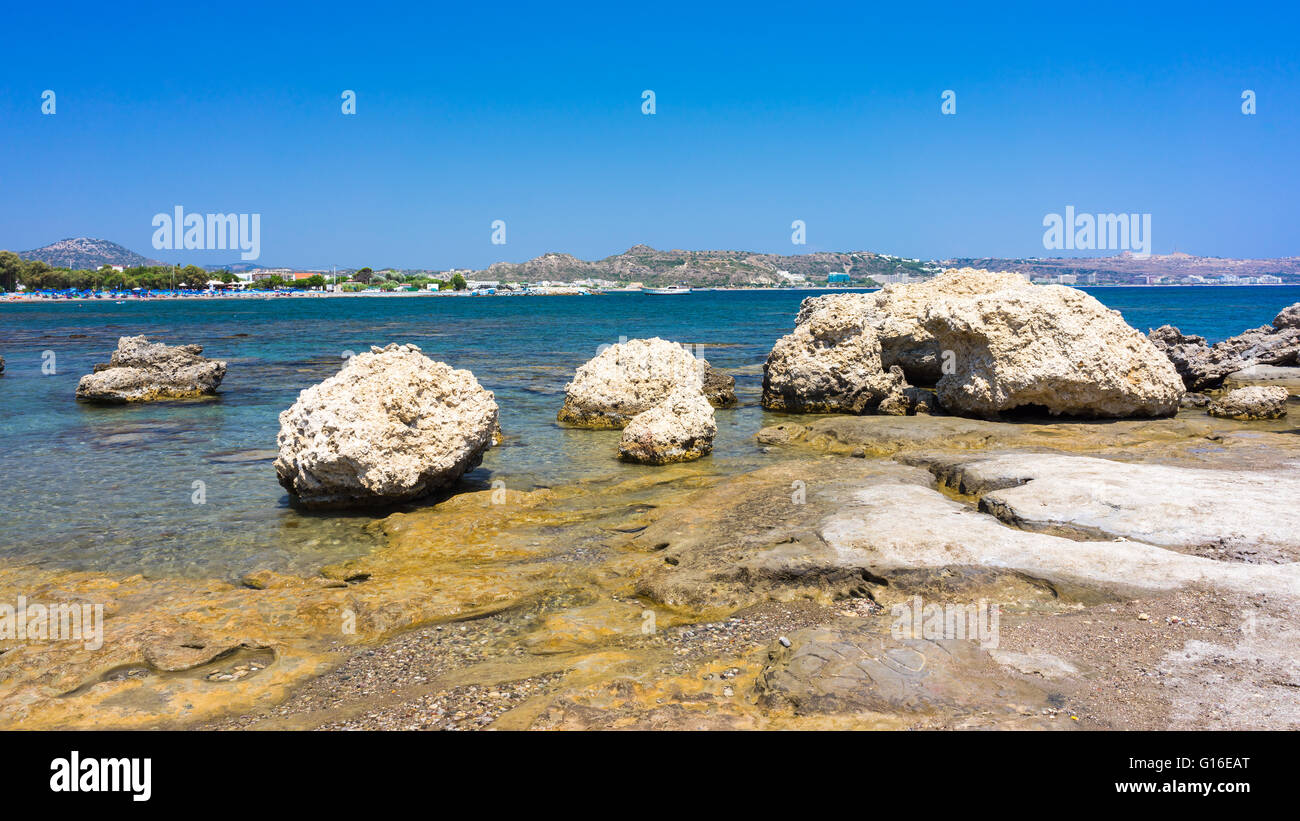 Kathara Beach Faliraki Rhodes Dodecanese Greece Europe Stock Photo - Alamy