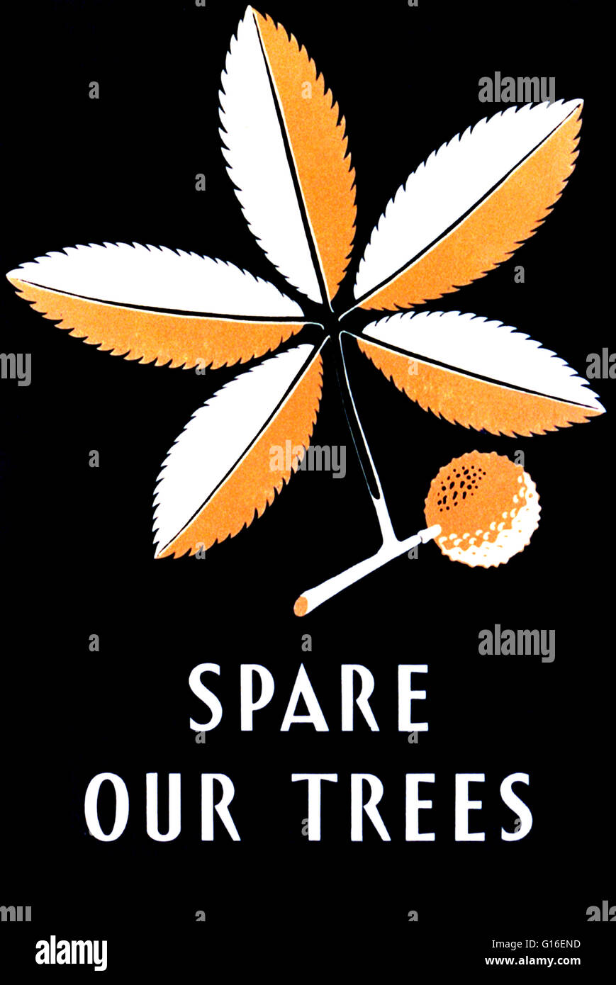 Entitled: "Spare our trees". Poster promoting conservation of trees as ...