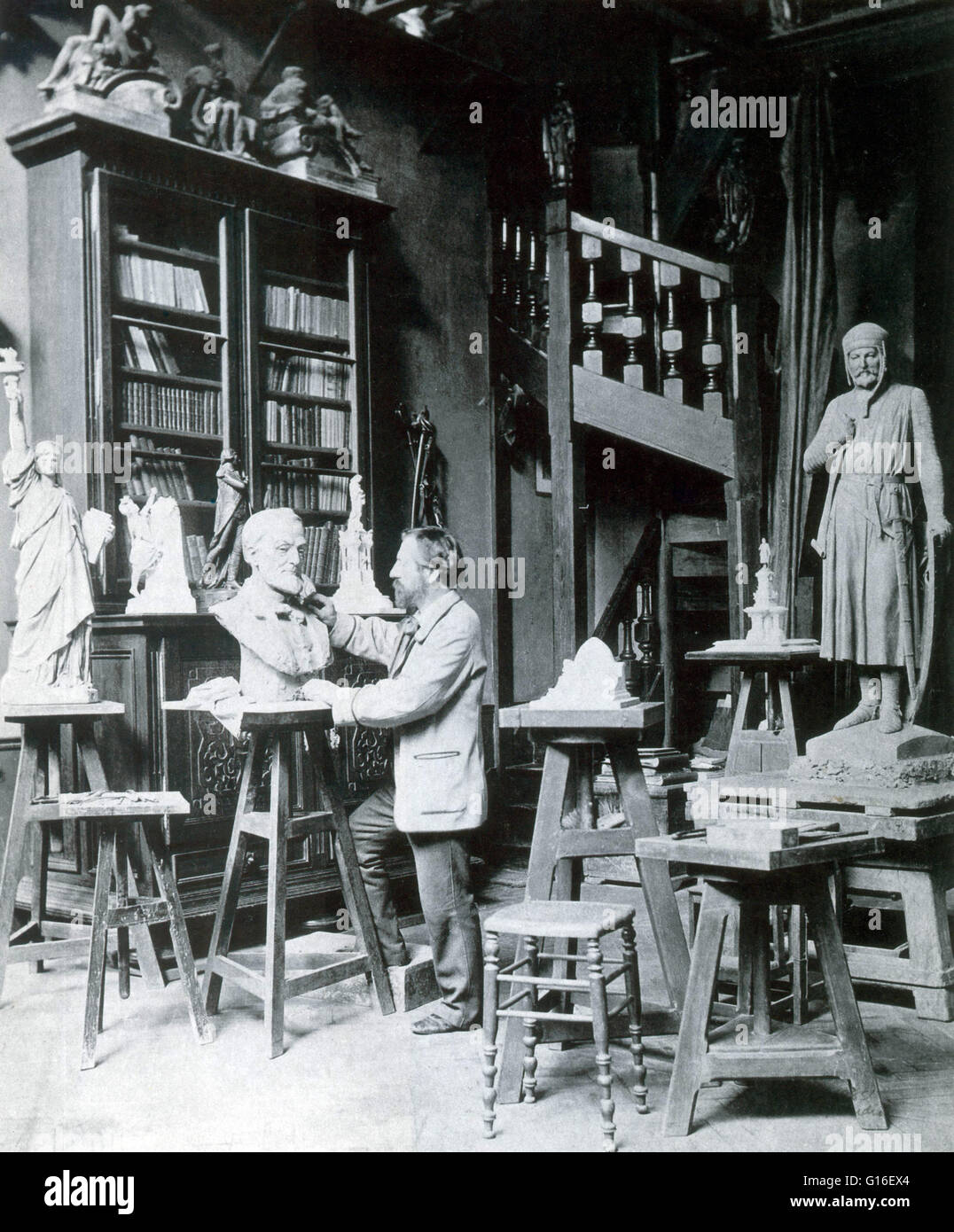 Bartholdi in his studio. Frédéric Auguste Bartholdi (August 2, 1834 ...