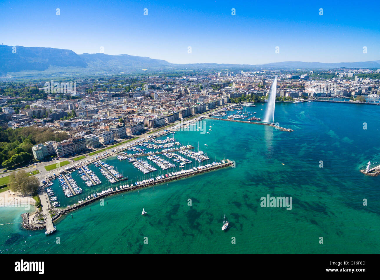 Aerial view of Geneva city in Switzerland Stock Photo - Alamy