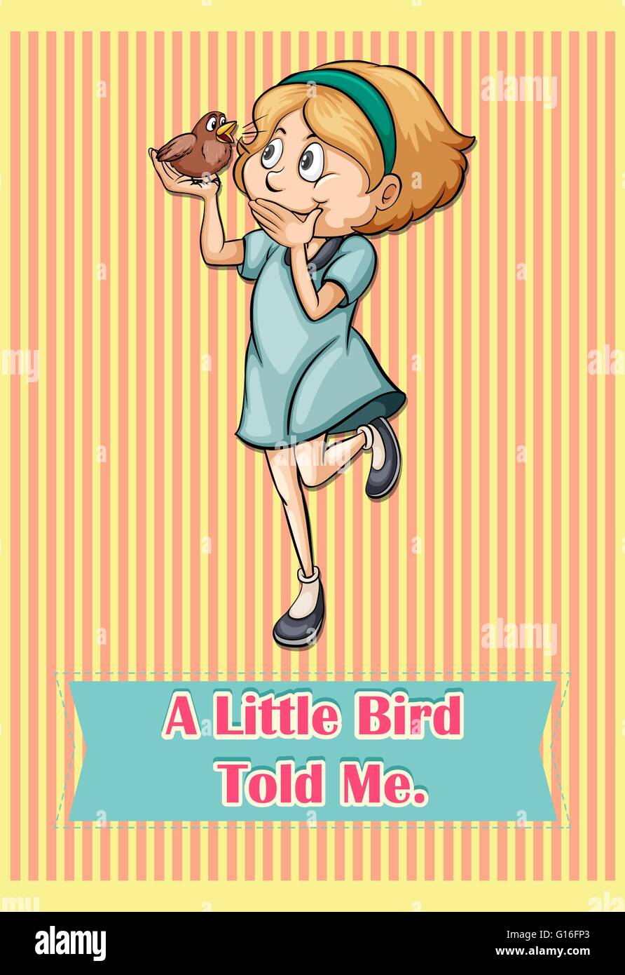 Idiom little bird told me illustration Stock Vector Image & Art - Alamy