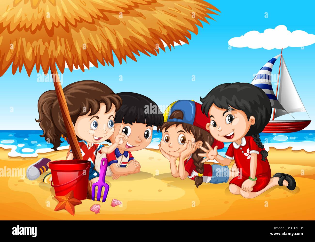 Girls having fun on Stock Vector Images - Alamy